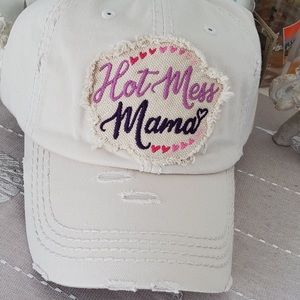 The Ivory Elephant | Accessories | Hot Mess Mama Baseball Cap Cream ...